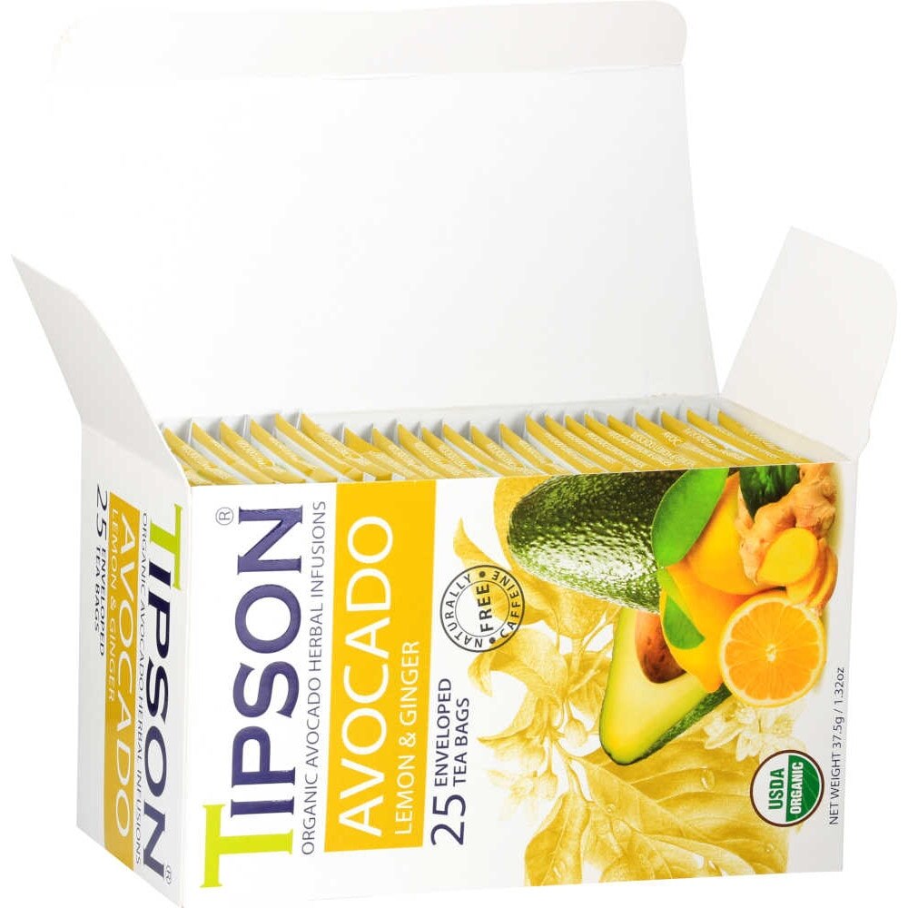 Ceai Amestec, Tipson, Organic Avocado Lamaie si Ghimbir, 25 pliculete ...