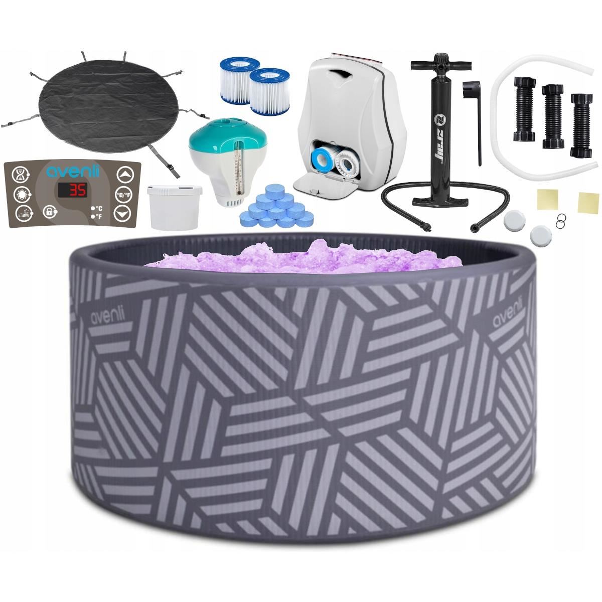 Piscina jacuzzi, gonflabila, rotunda, cu pompa si filtru, 4 persoane ...