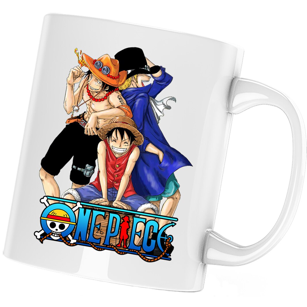 Cana One Piece Luffy Portgas Sabo Prieteni Gasca, alba, 330 ml - eMAG.ro