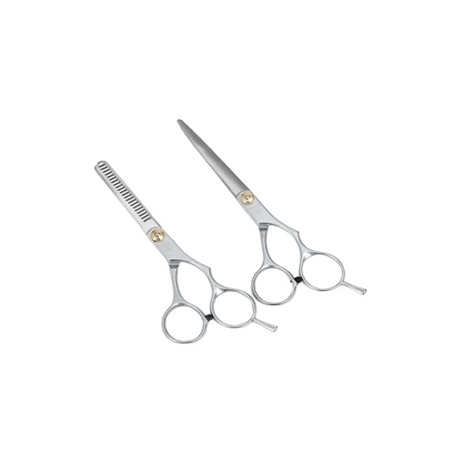 Set 2 foarfece de tuns 6,5" 17 cm si filat 5,5 " 14 cm ,otel inoxidabil ...