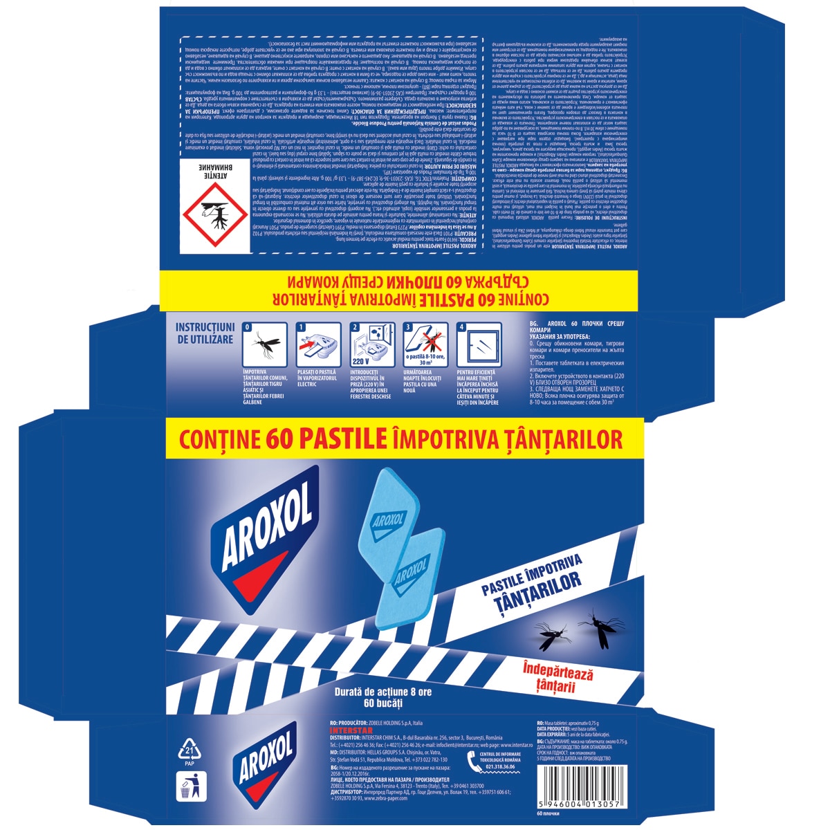 Таблетки против комари Aroxol, 60 броя - eMAG.bg