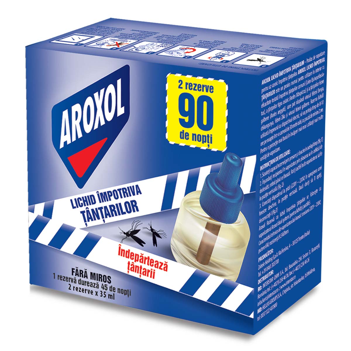 Течна резерва срещу комари Aroxol, 2x45 нощи - eMAG.bg