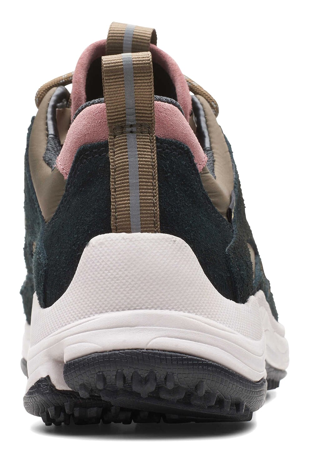 Clarks, Велурени спортни обувки Tri Path с мрежа, Сиво-бежов / Черен, 4 ...