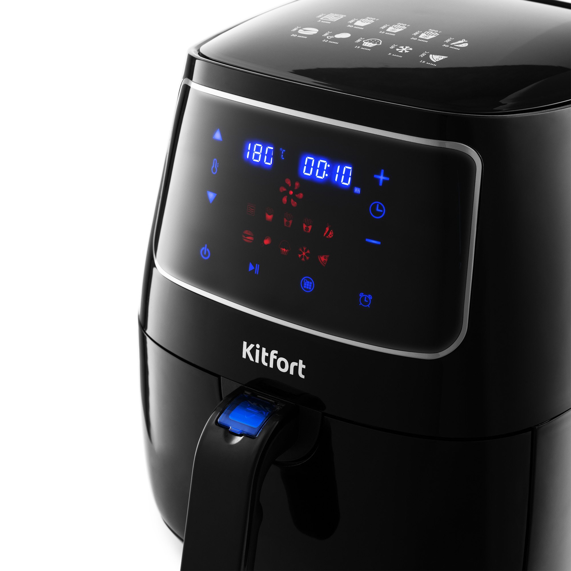 Friteuza cu aer cald, Kitfort KT-2211, Afisaj digital, 1400 W, 10 programe, Negru - eMAG.ro