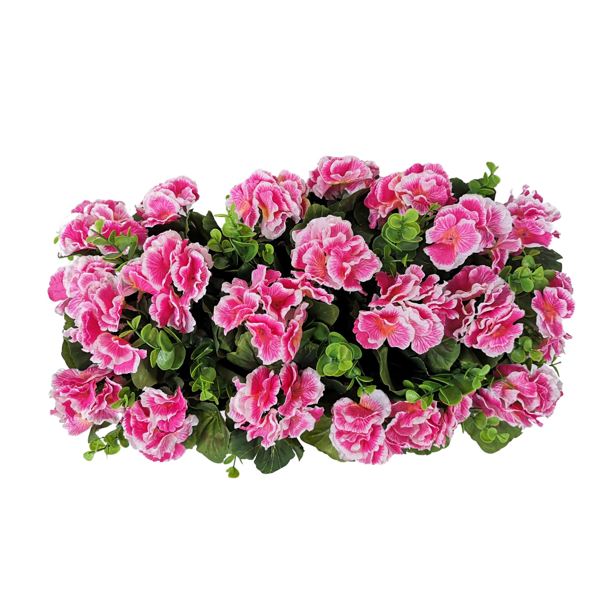 Jardiniera maro cu flori artificiale roz de muscata, DADY, dimensiuni ...