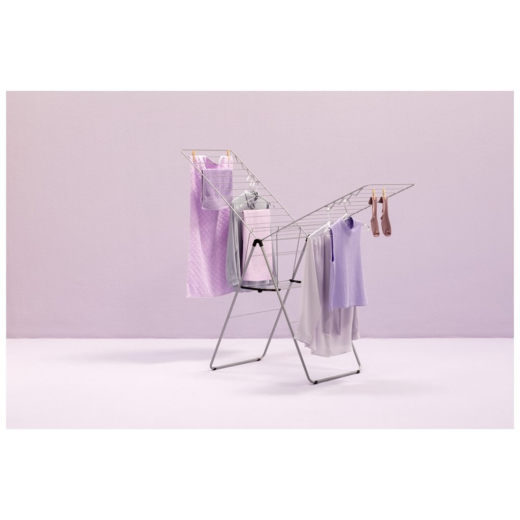 Uscator rufe extensibil Metallic Grey, Brabantia, inox, gri, 25 metri ...