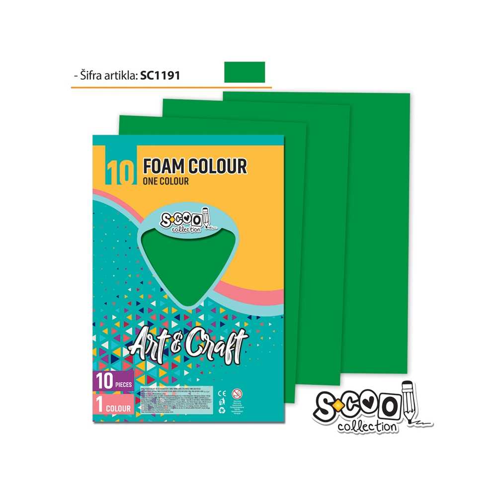 Hartie buretata adeziva, verde, 10 buc/set, S-Cool - eMAG.ro