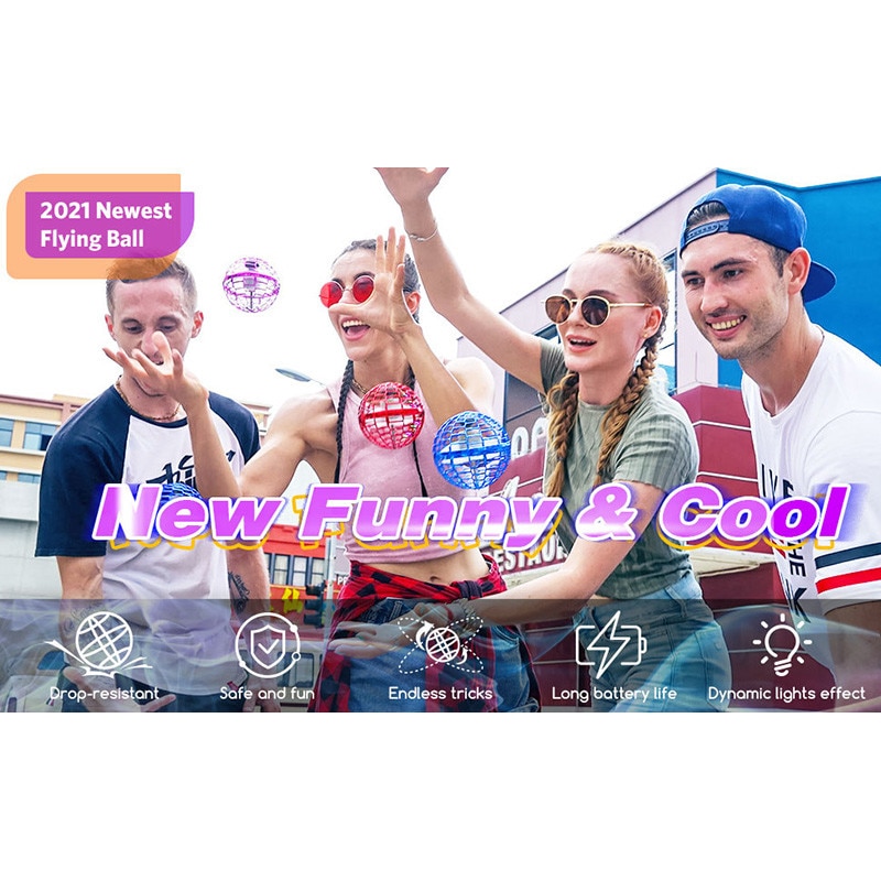 Летяща топка Flynova Pro, LED, USB, Червен, 200mAh - eMAG.bg