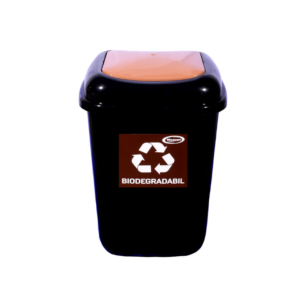 Pubela pentru Deseuri Biodegradabile Misavan, 35 L, Negru/Maro - eMAG.ro