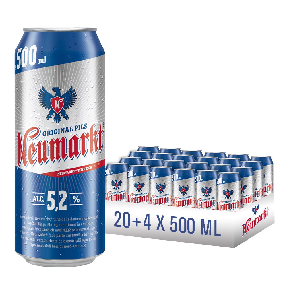 Bere Blonda Neumarkt, Doza 0.5l, 20+4 - eMAG.ro