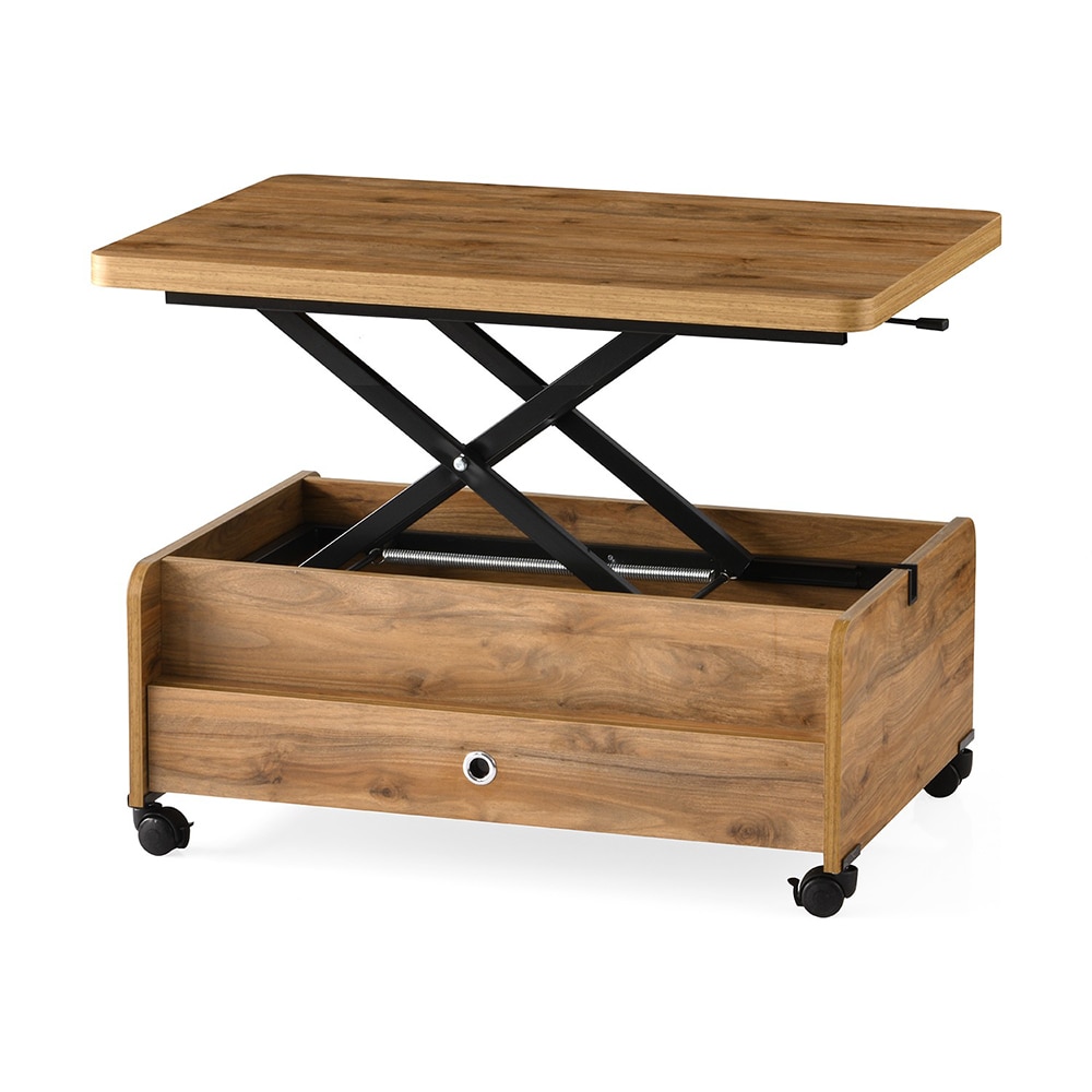 Masa cafea, sufragerie extensibila 98 cm x 40 cm x 63 cm nuc - eMAG.ro