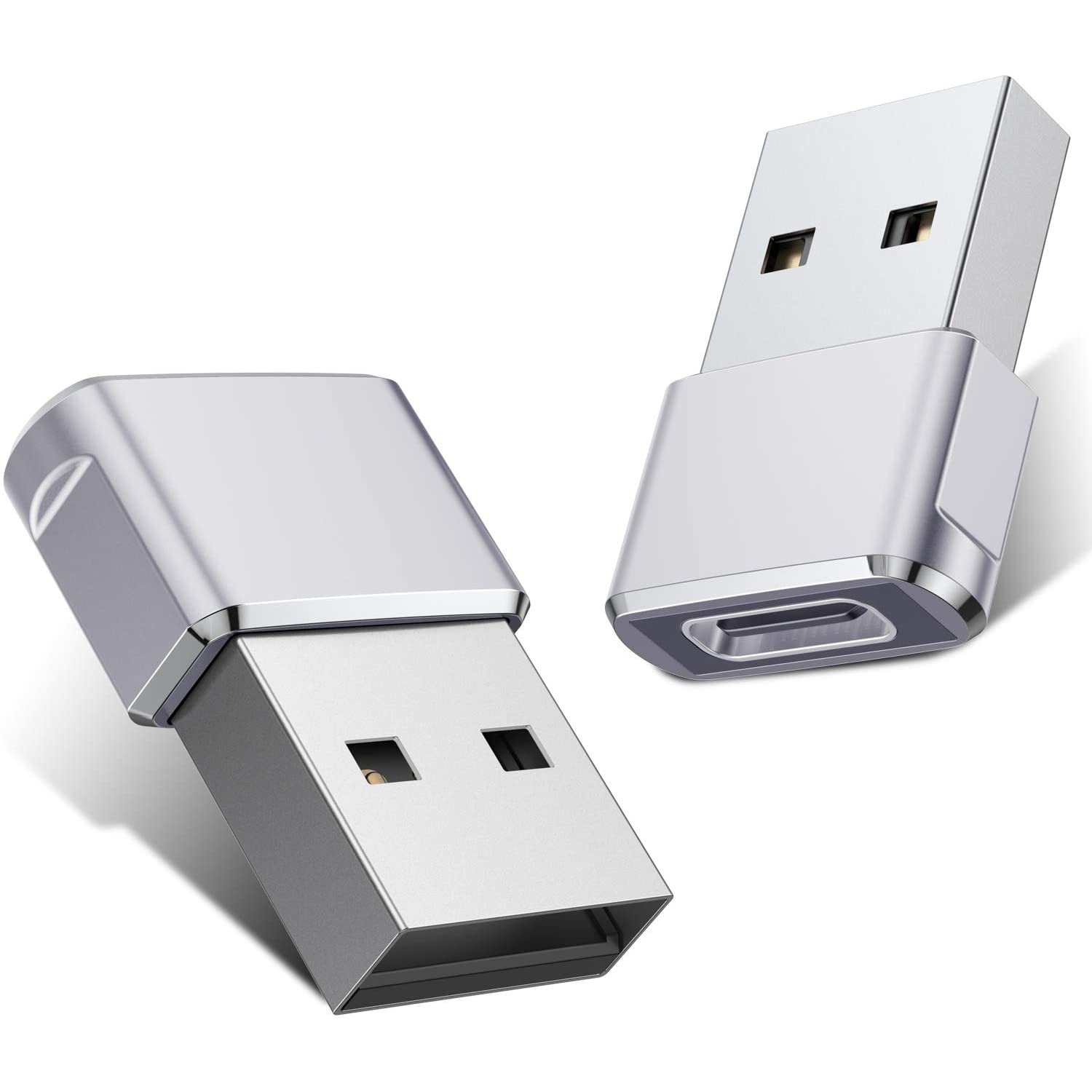 Set 2 adaptoare USB C mama la USB tata FAC, Aluminiu, Argintiu - eMAG.ro
