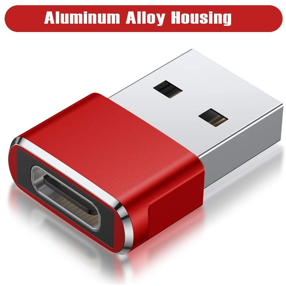Set 2 adaptoare USB-C mama la USB tata Pili-Paradise, Rosu - eMAG.ro