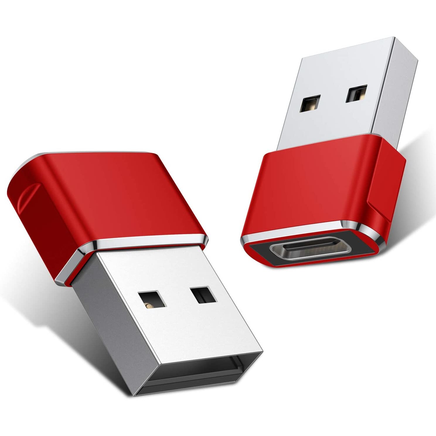 Set 2 adaptoare USB-C mama la USB tata Pili-Paradise, Rosu - eMAG.ro