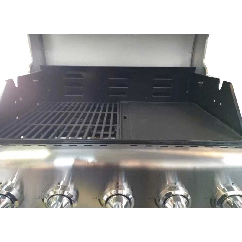 Gratar pe gaz cu 5+1 arzatoare, gratar din fonta, sistem PTS, Grill ...