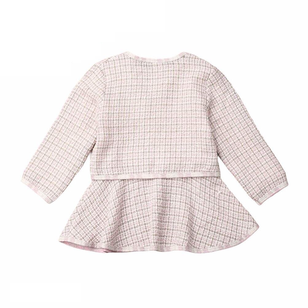 Set fetita sacou cu rochita, drool, roz cu alb, 1-2 ani - eMAG.ro