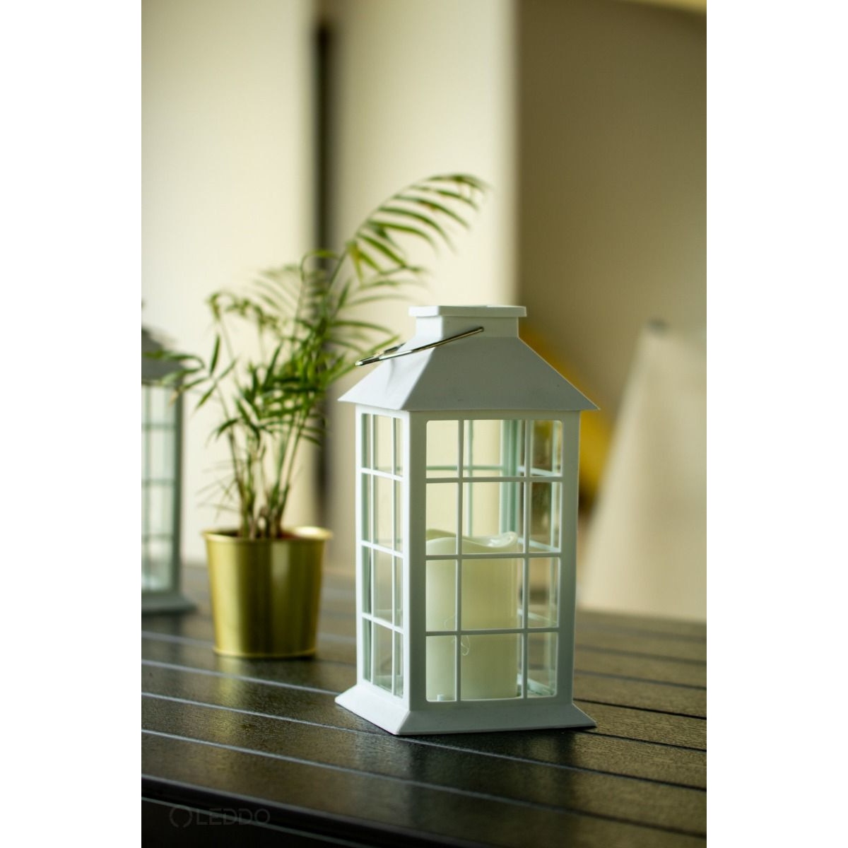 Felinar tip Lampa solara LED, Polux, cu efect real de lumanare, 27 x 14 ...