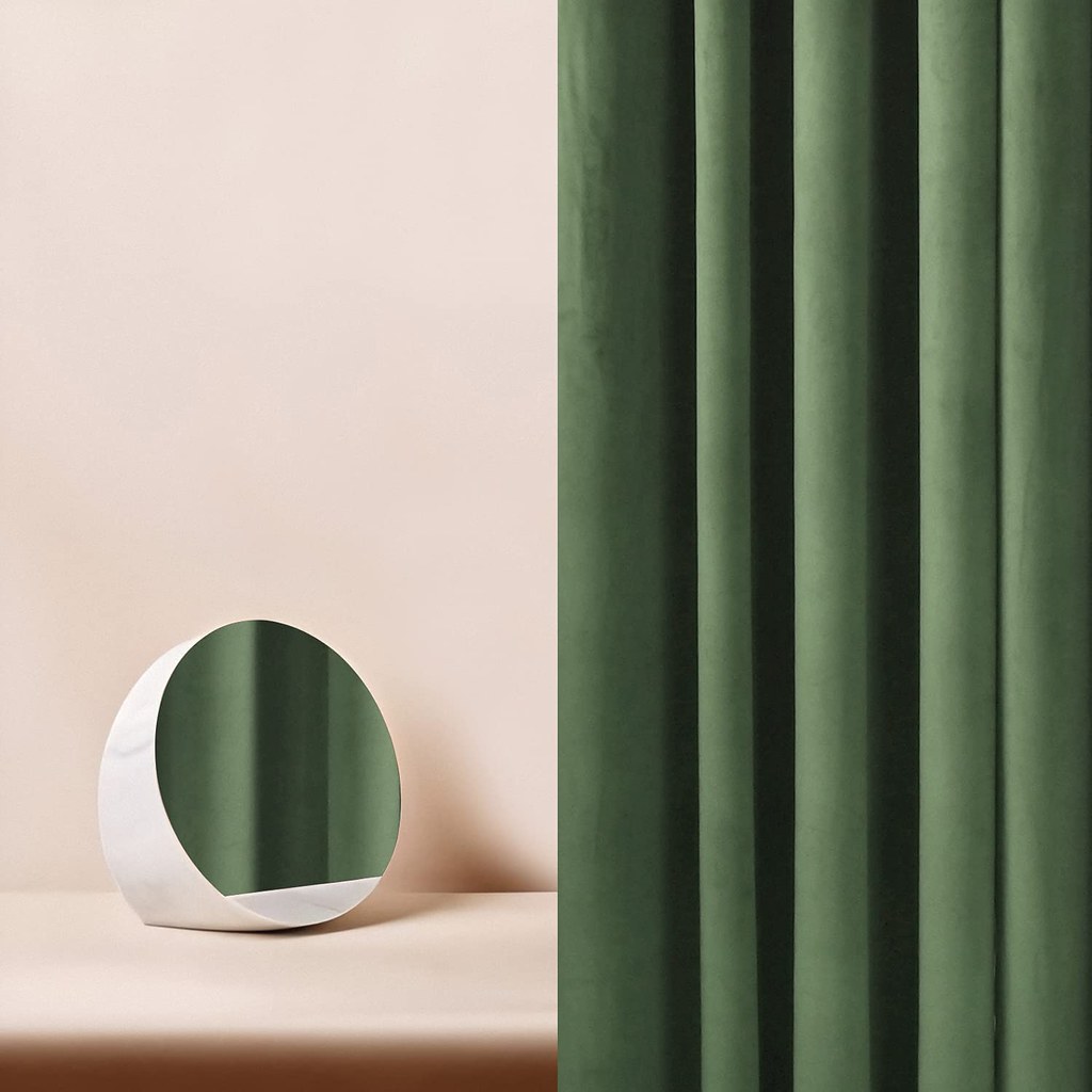 Set draperii din catifea cu inele negre, Madison, 250x265 cm, densitate ...