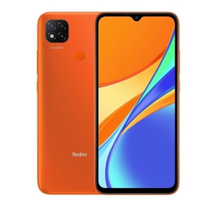 Смартфон Xiaomi Redmi 9C, Dual SIM, 64GB, 4G, Sunrise Orange - eMAG.bg