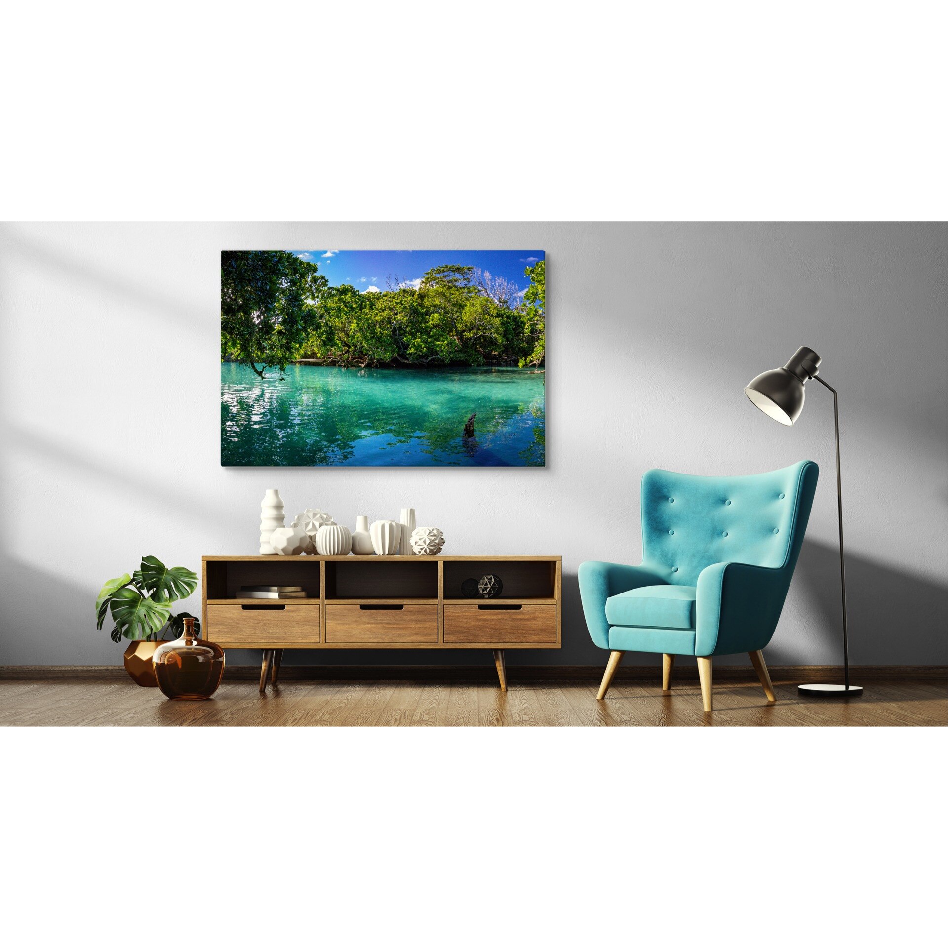 Tablou pentru living golf tropical 70cm x 50cm Vedere, Efect 3D ...