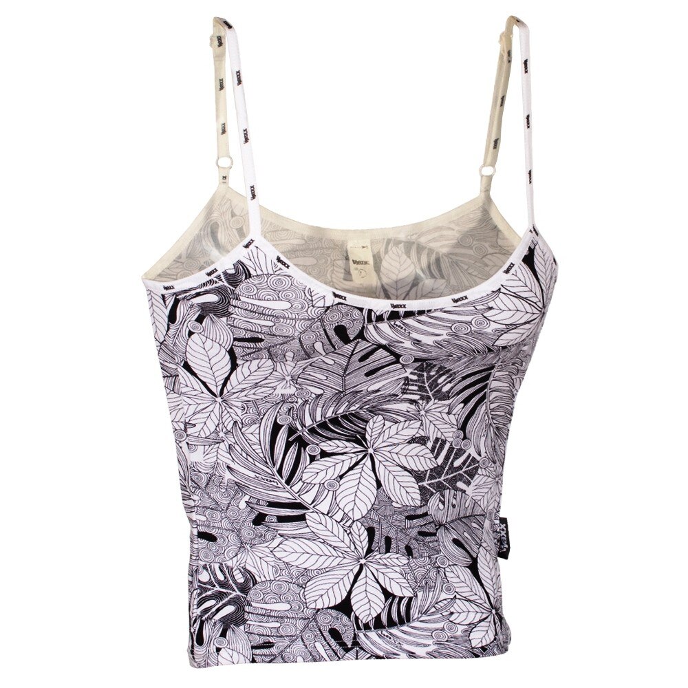 Maieu copii, Waxx, imprimeu frunze alb/negru, maieu bumbac, top fete, S ...