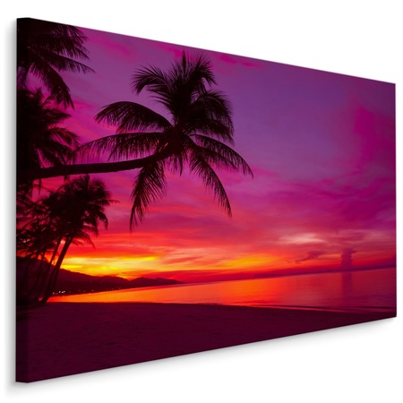 Naplemente a tengeren hálószoba festmény 120cm x 80cm Pálmafák, Trópusi ...