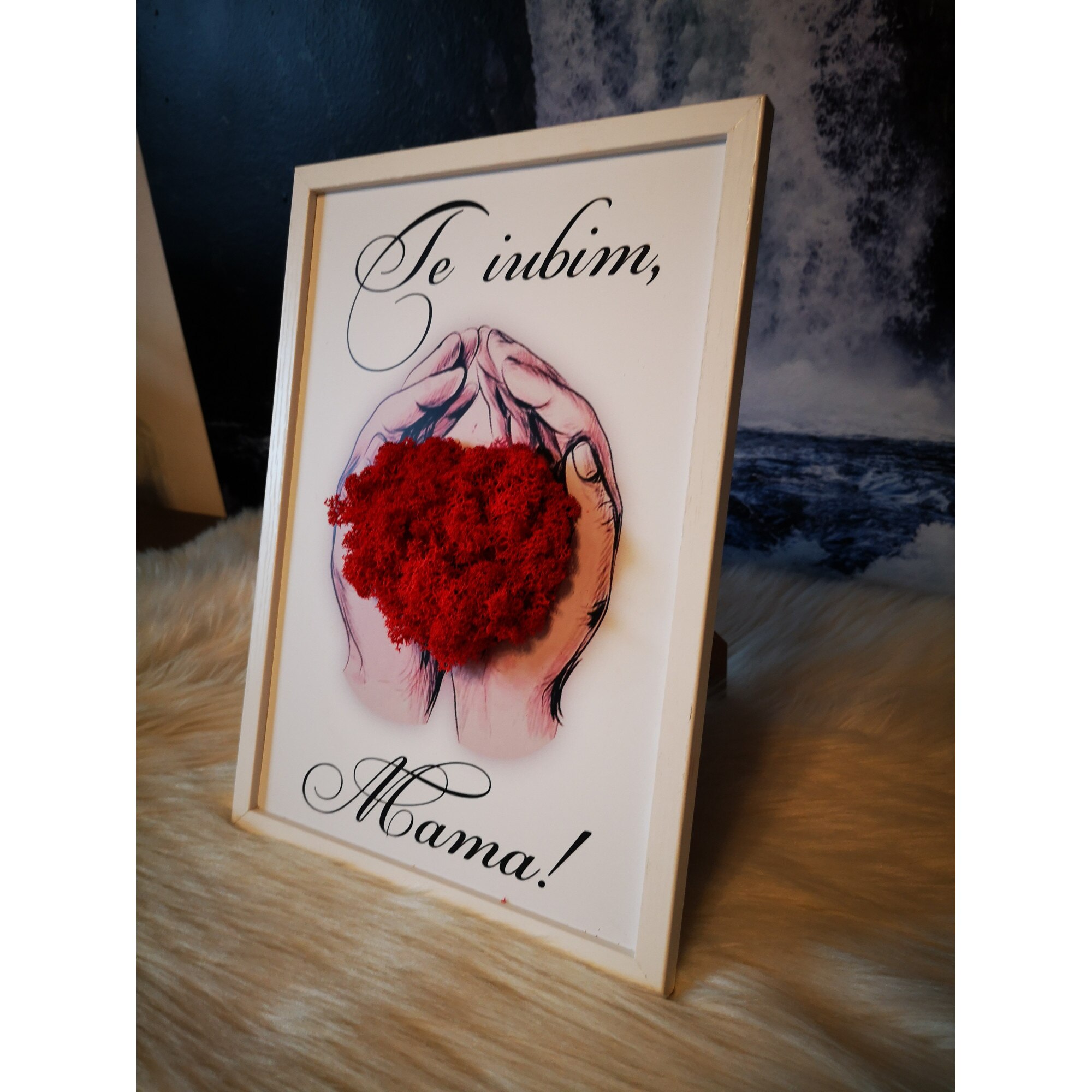 Tablou licheni Hands, Moni Flowers, 21x30 cm - eMAG.ro