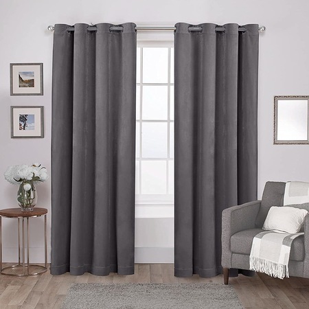 Set draperii din catifea cu inele negre, Madison, 150x210 cm, densitate ...