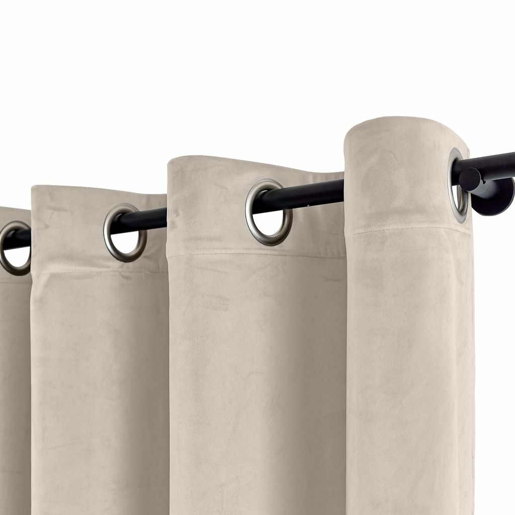 Set draperii din catifea cu inele negre, Madison, 200x270 cm, densitate ...