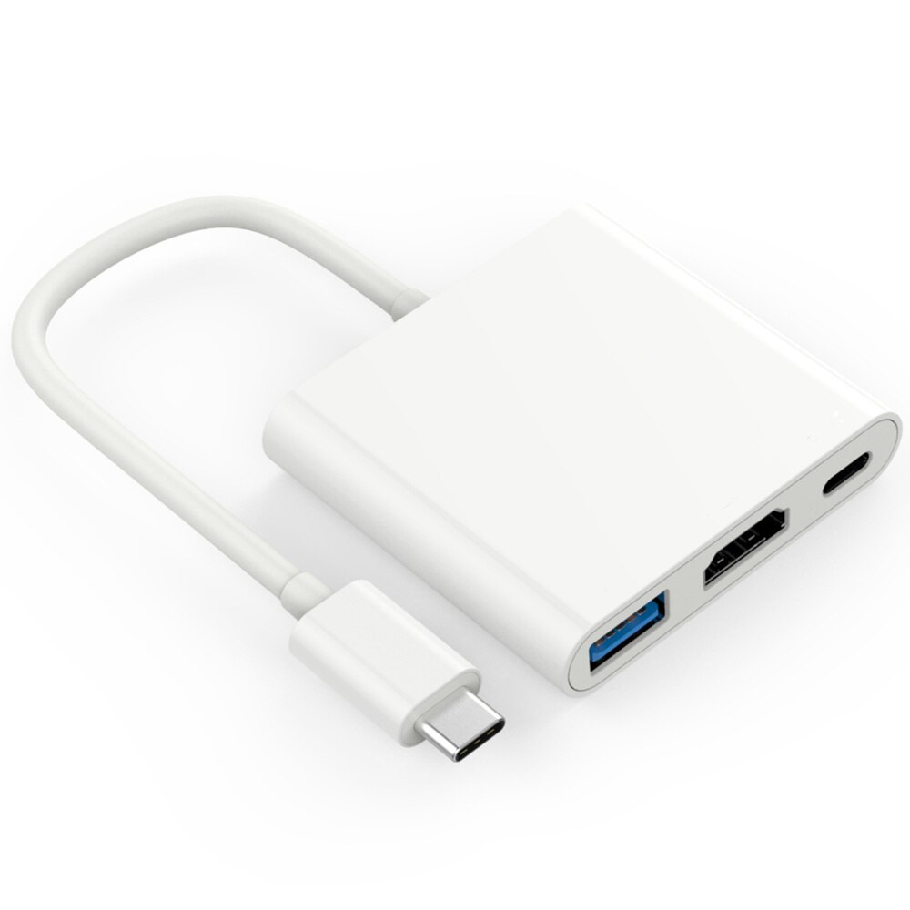 Adaptor USB-C 3in1, HDMI, USB-C si USB 3.0, Alb, BOMSTOM - eMAG.ro