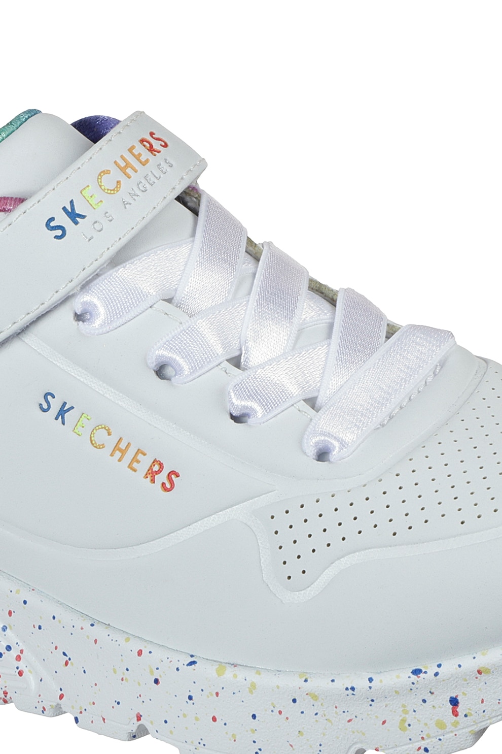 Skechers, Pantofi sport din piele ecologica cu inchidere velcro Uno Lite, Alb, 30 EU - eMAG.ro