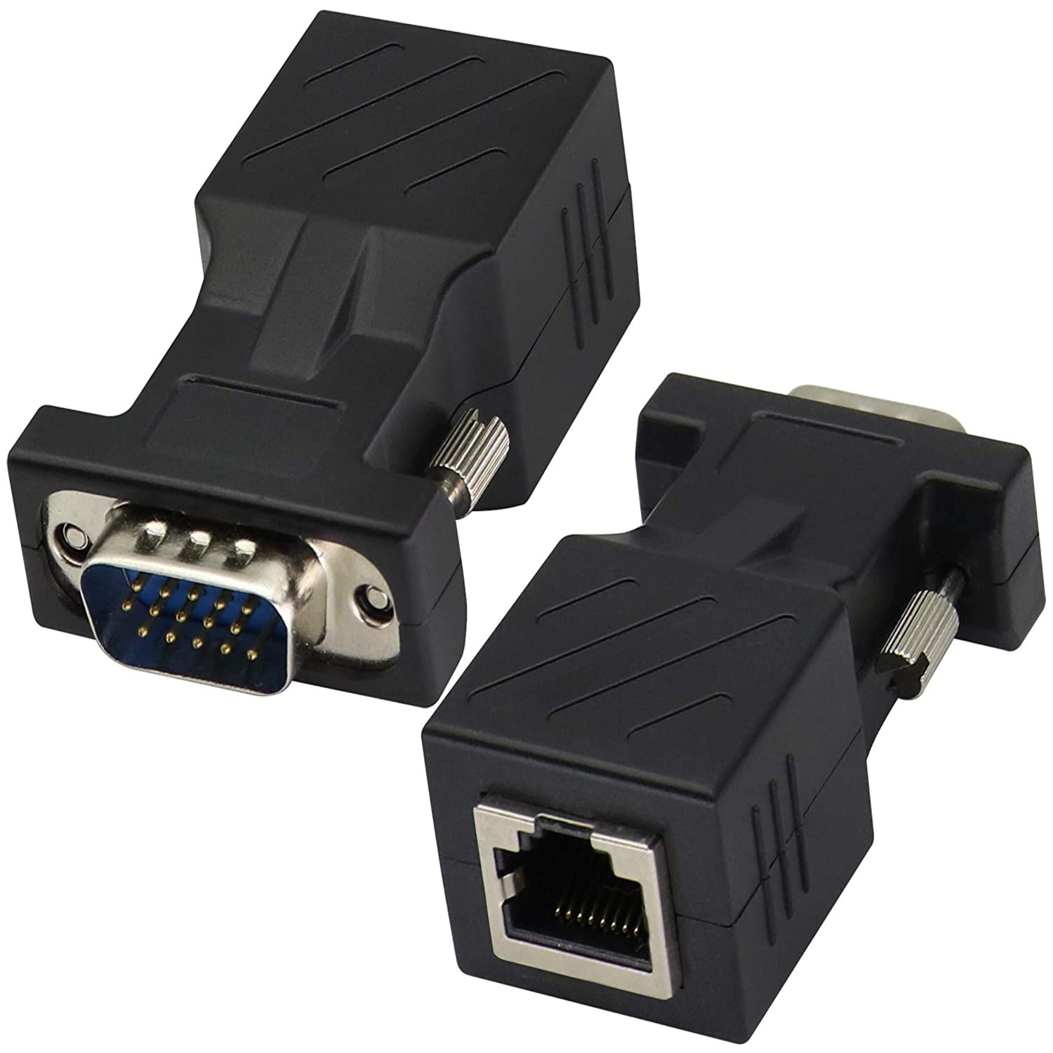 VGA-RJ45 adapter, CAP, műanyag, Ethernet támogatás 720P/1080I/1080P, 2 ...