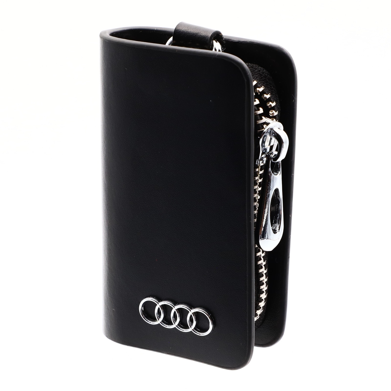 Portofel pentru cheie auto, Sigla AUDI, Negru, 10 x 6 x 2.5 cm - eMAG.ro