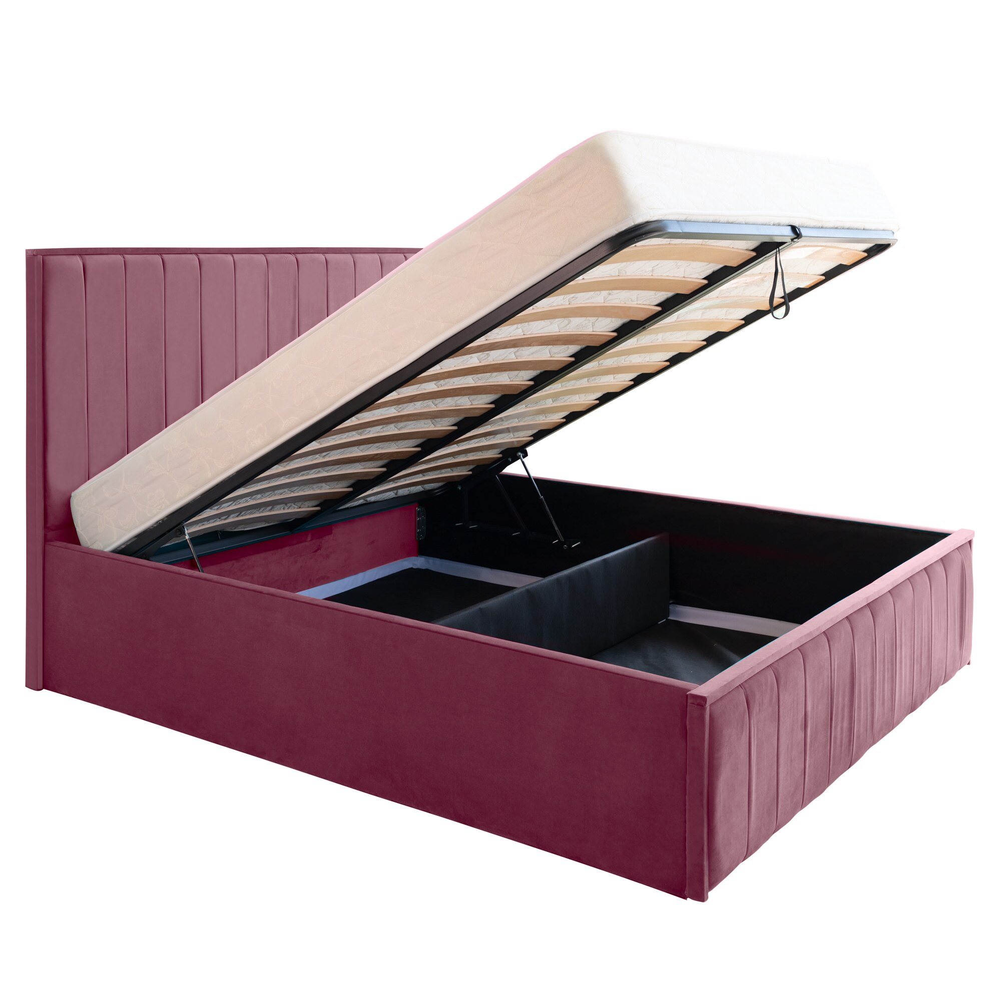 Pat Berlin dublu cu somiera, Roz, 160x200 cm - eMAG.ro