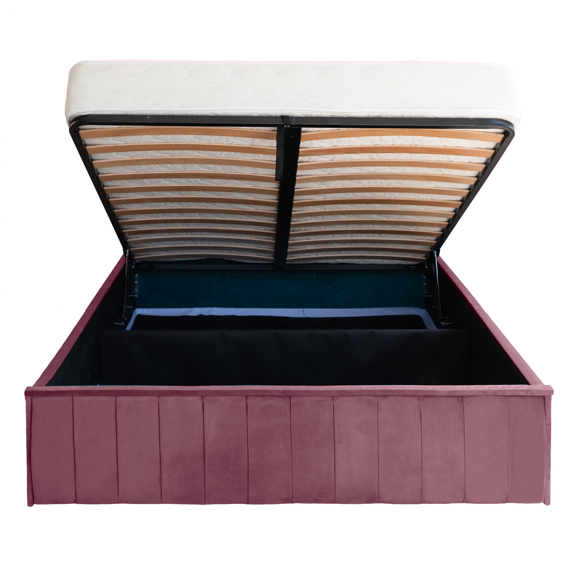 Pat Berlin dublu cu somiera, Roz, 160x200 cm - eMAG.ro