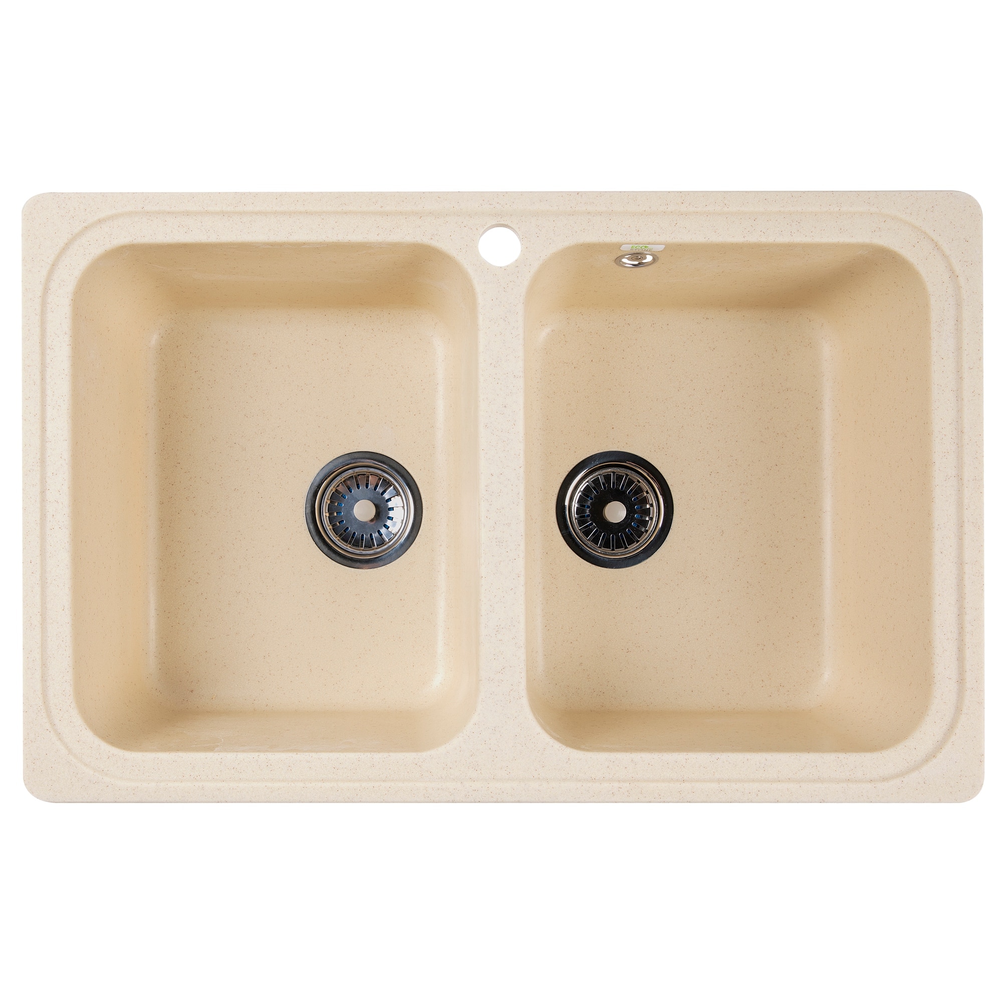Chiuveta compozit dreptunghi 2 cuve, 775x495mm, bej - eMAG.ro