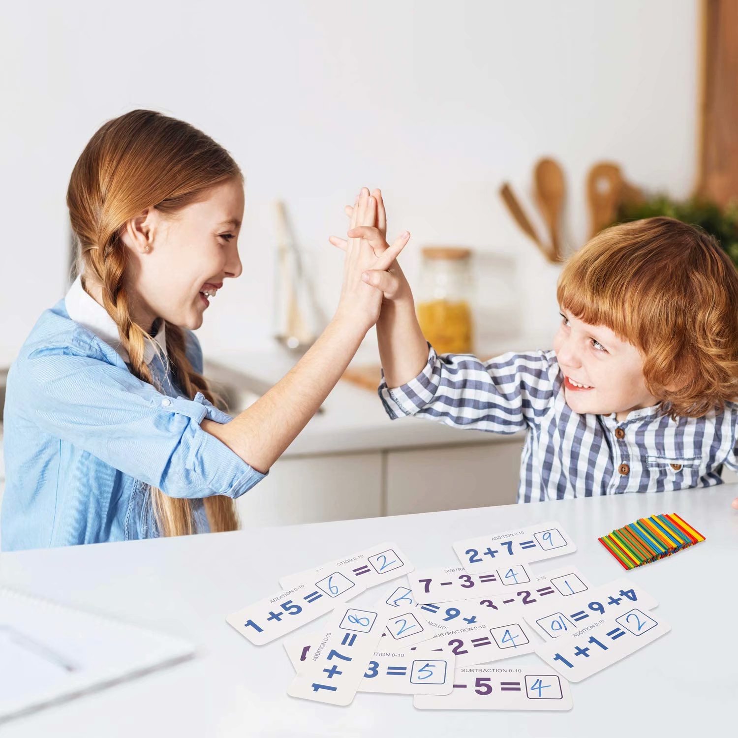 Jucarie educativa carduri matematice Flash, Puzzle/Cifre/ Bete ...