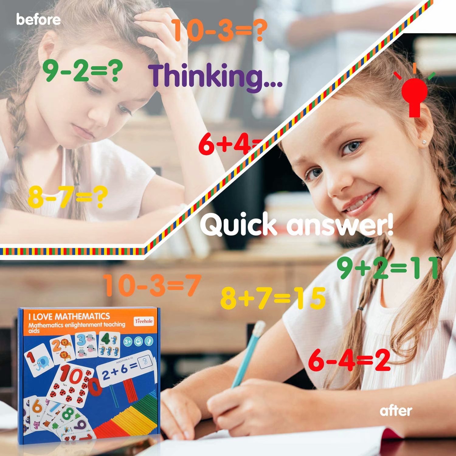 Jucarie educativa carduri matematice Flash, Puzzle/Cifre/ Bete ...