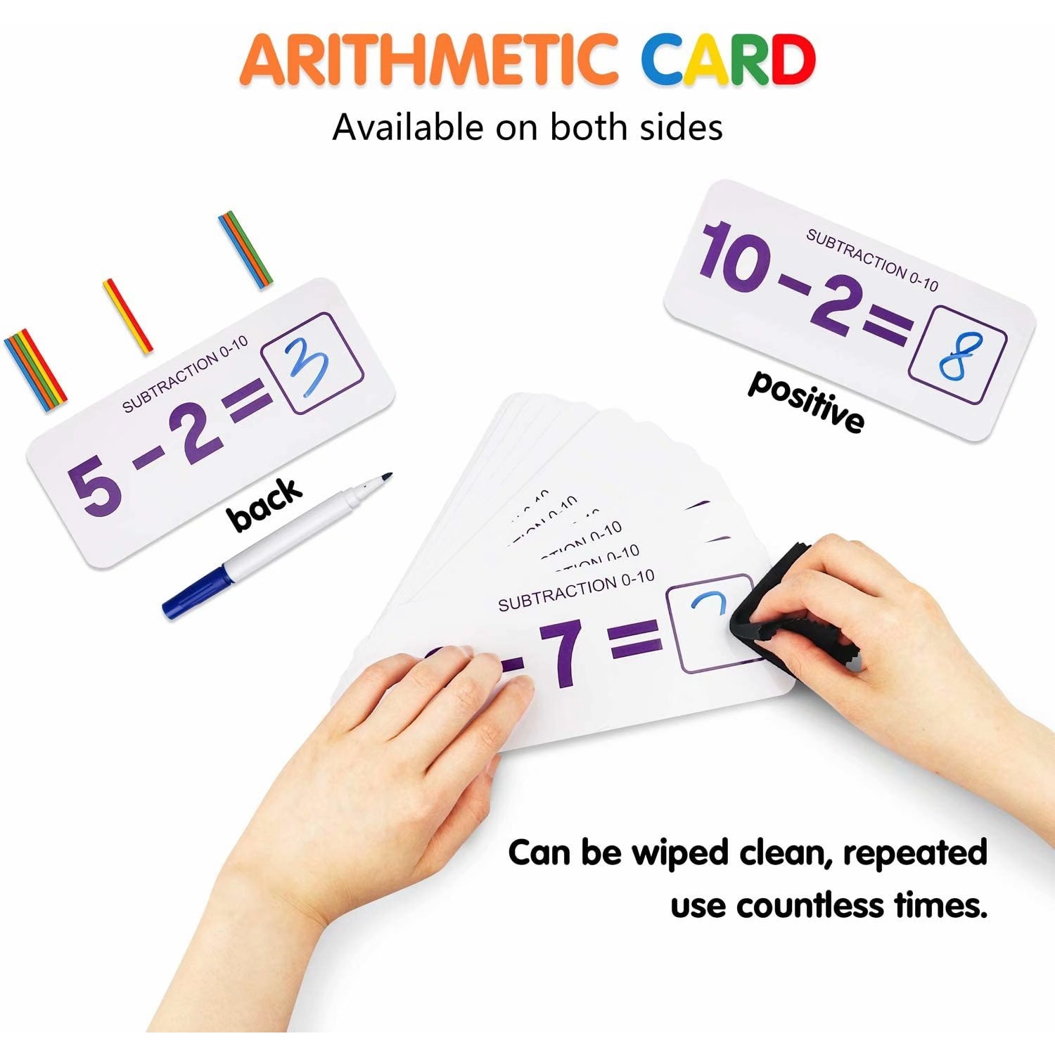 Jucarie educativa carduri matematice Flash, Puzzle/Cifre/ Bete ...