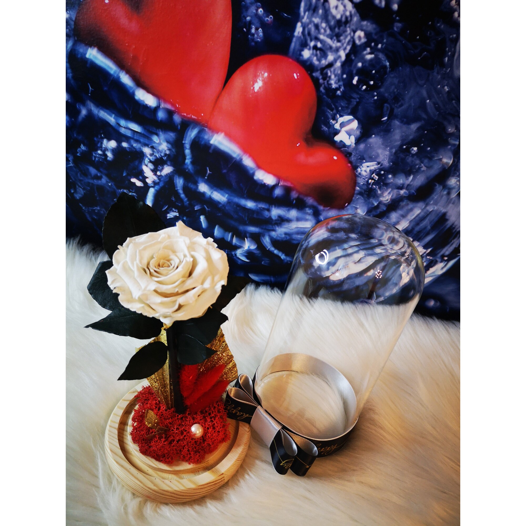 Trandafir criogenat alb, Moni Flowers, 10x20 cm - eMAG.ro