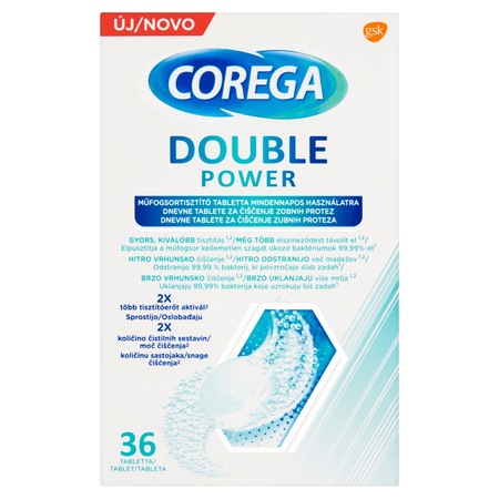 Corega Double Power műfogsortisztító tabletta, 36db - eMAG.hu