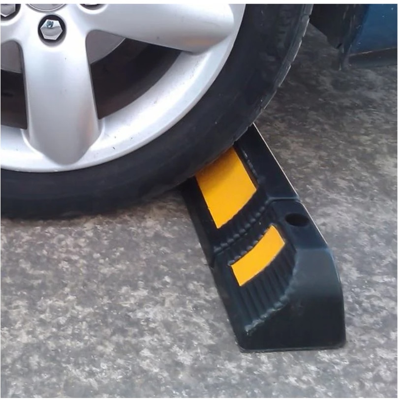 Opritor roata masina pentru parcare, cauciuc, benzi reflectorizante ...