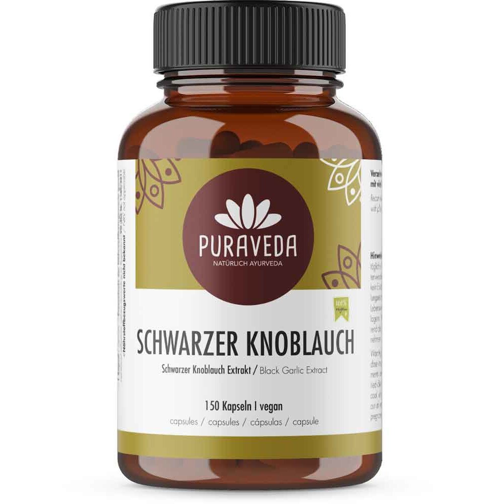 Supliment alimentar cu extract de usturoi negru Puraveda, 150 capsule ...