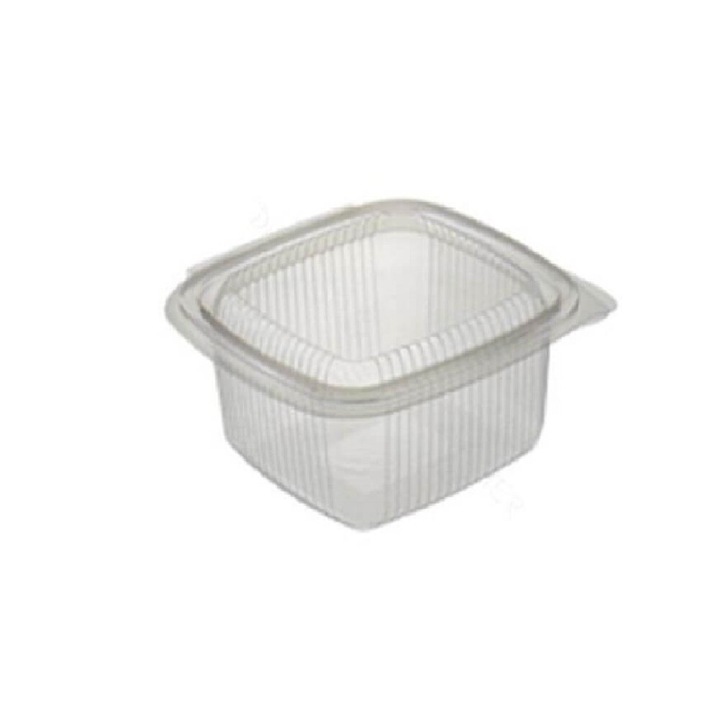 Set 100 bucati Caserola Plastic cu Capac Incorporat, 500ml, Horeca ...