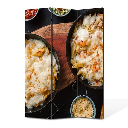 Paravan 3 piese Premium TrueColor, Art Star, Macaroane cu branza topita ...