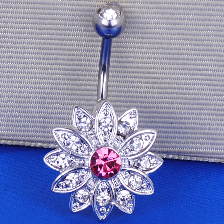 Piercing buric Gogou, Otel chirurgical 316L, Model floral - eMAG.ro