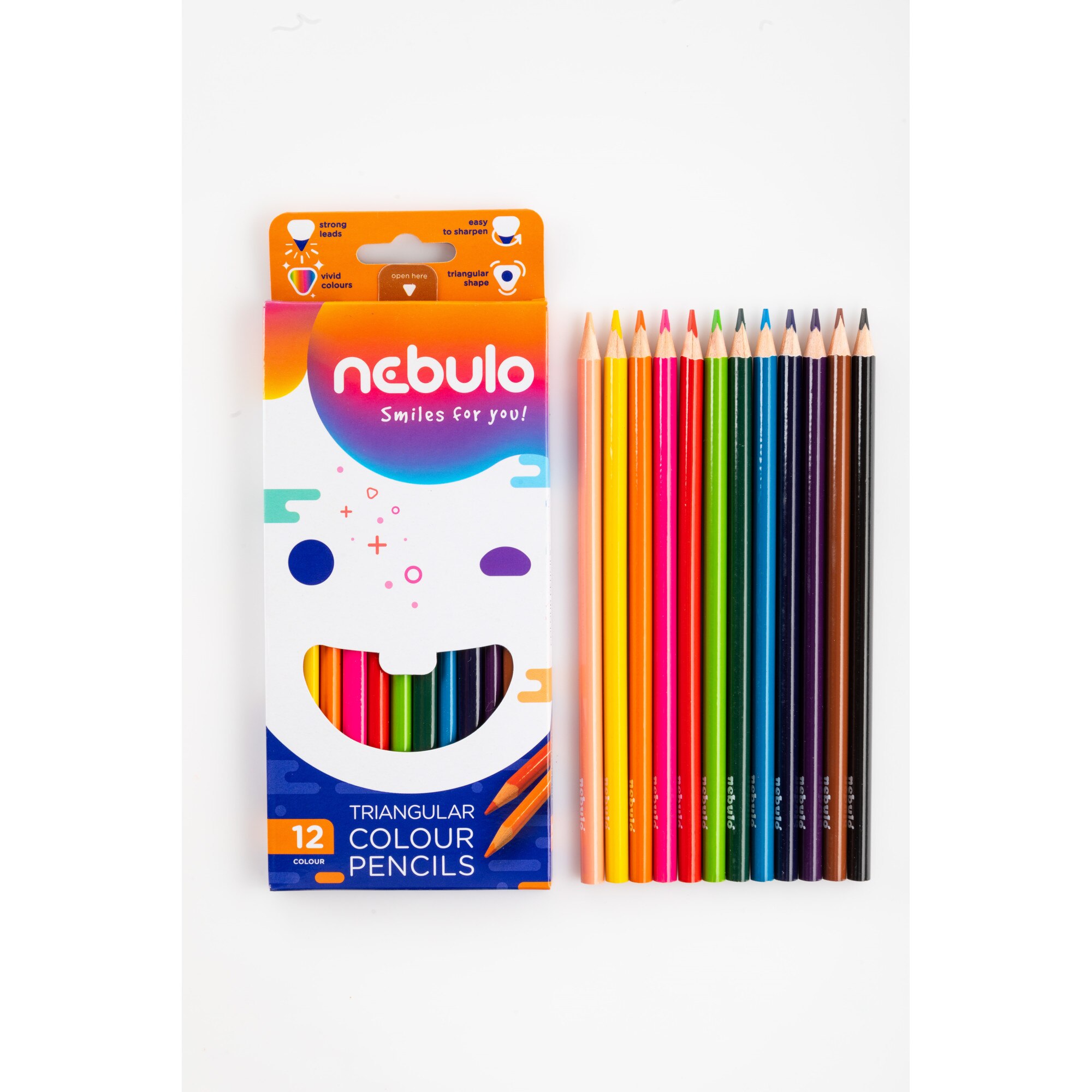 Nebulo háromszögletű színes ceruza készlet, 12 színes - eMAG.hu