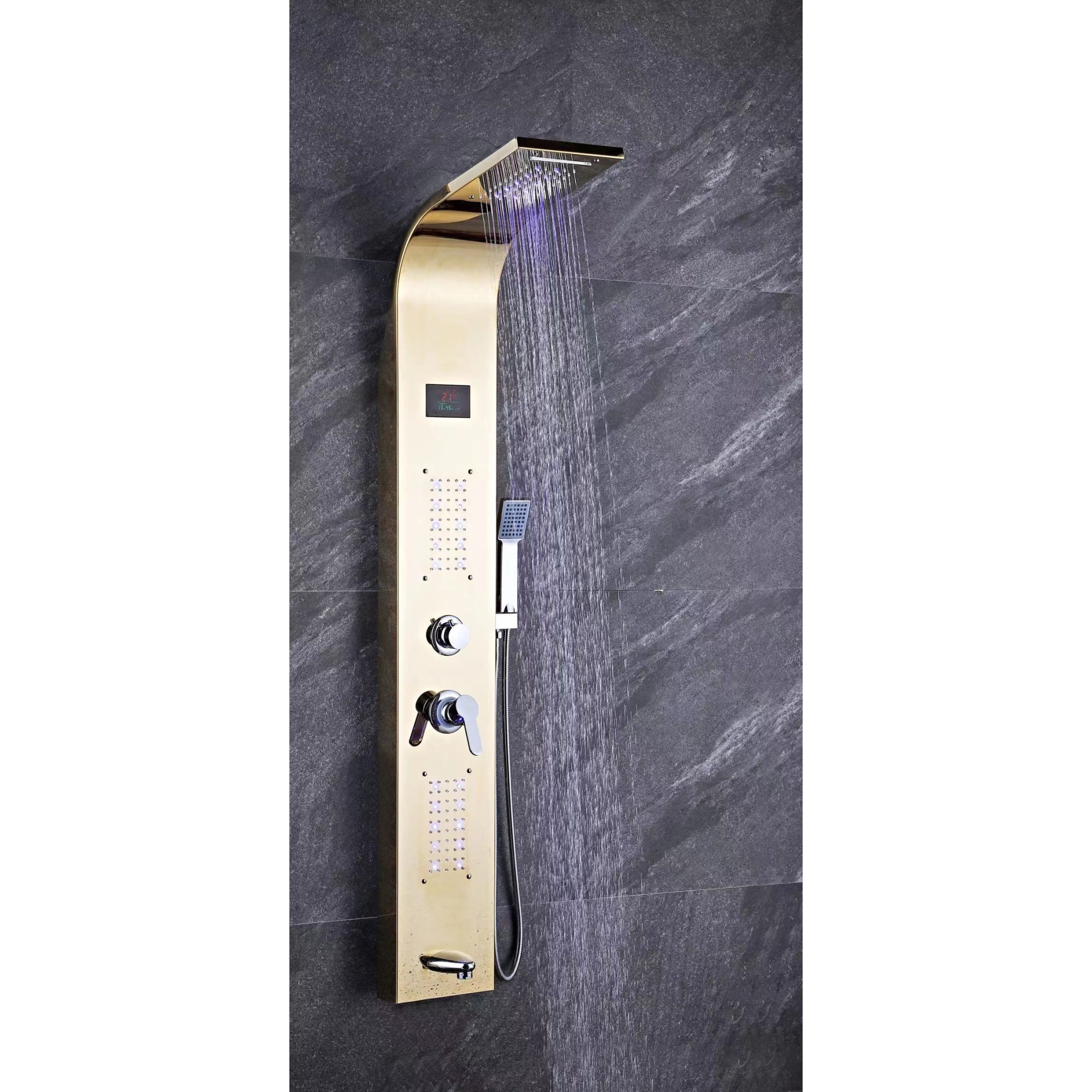 Panou dus, cu led, 5 functii, Aur roz - eMAG.ro