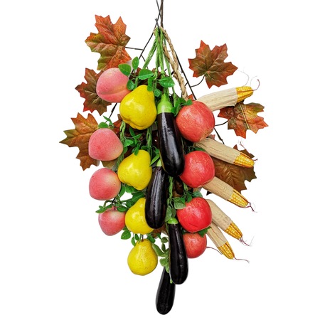 Set decorativ legume si fructe artificiale, DADY, mere, pere, piersici ...