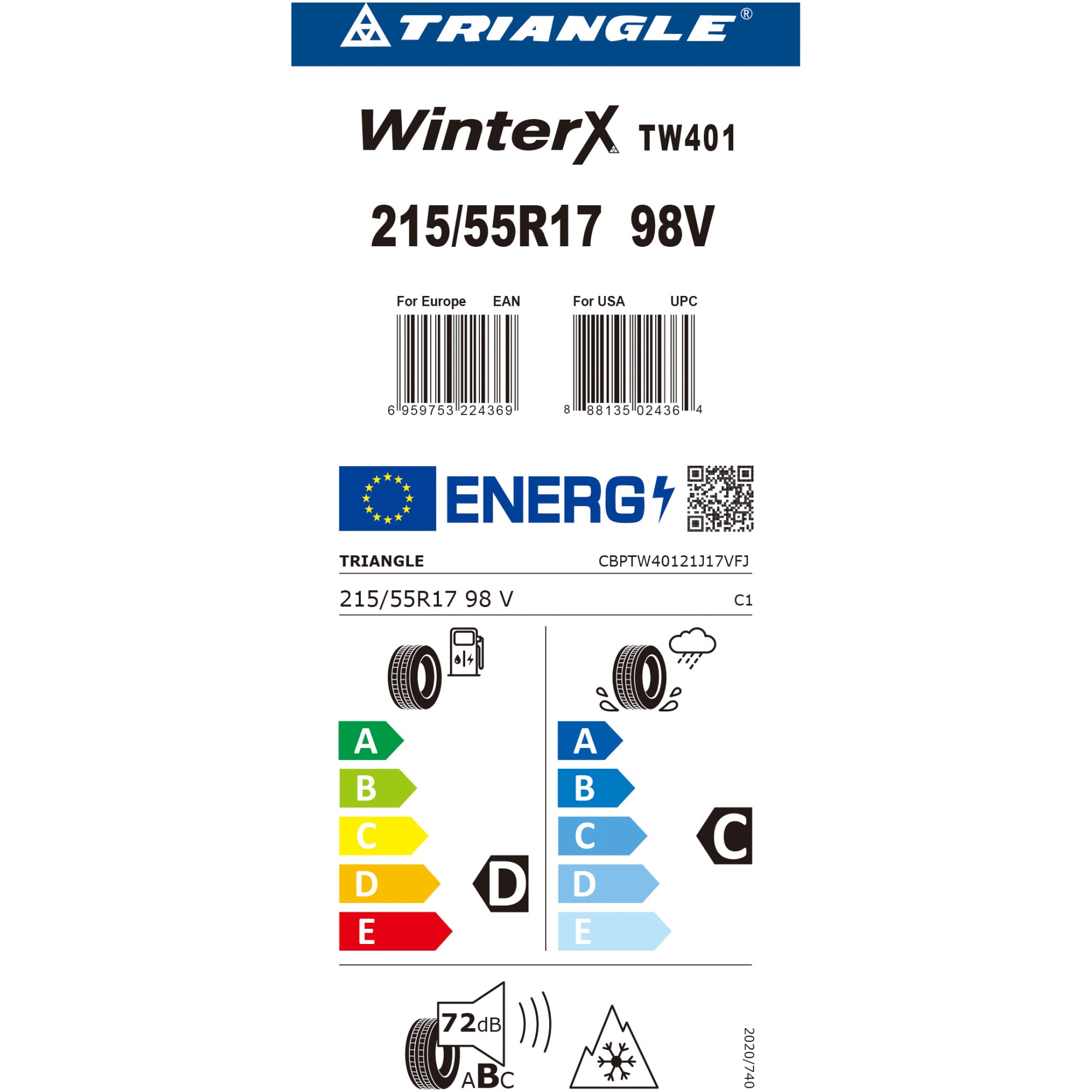 TRIANGLE WinterX TW401 215/55R17 98V Téli gumi - eMAG.hu